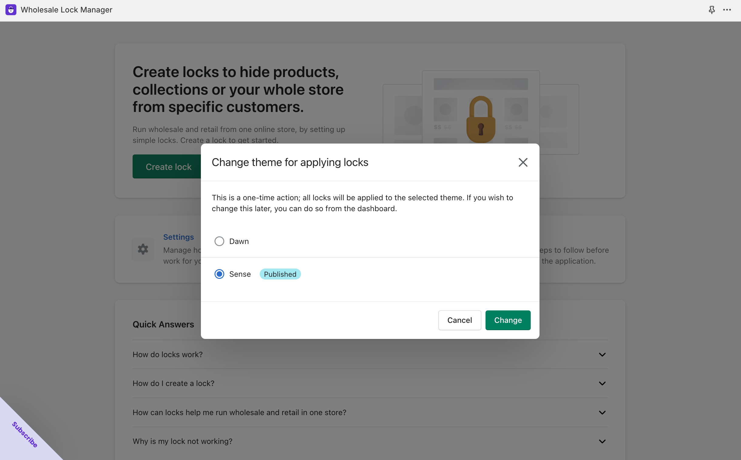 How do I test all my locks using a sandbox or an unpublished theme ...