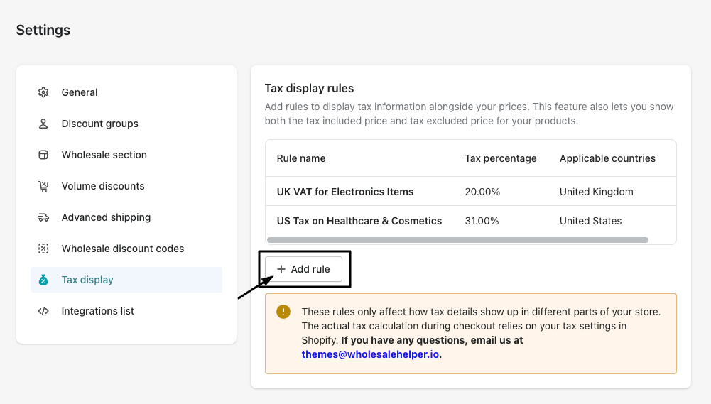 How to Create Tax Display Rules for Specific Products and Collections ...